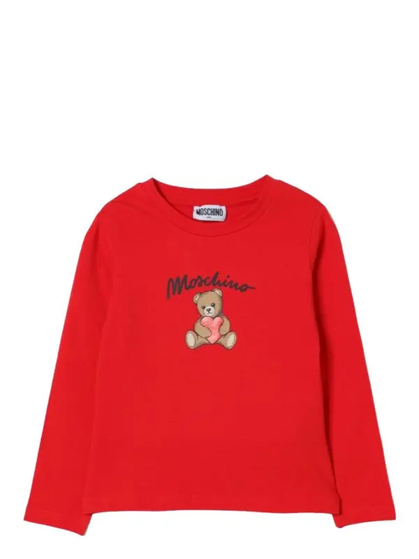 Moschino Graphic Print Long Sleeve T-shirt - Red