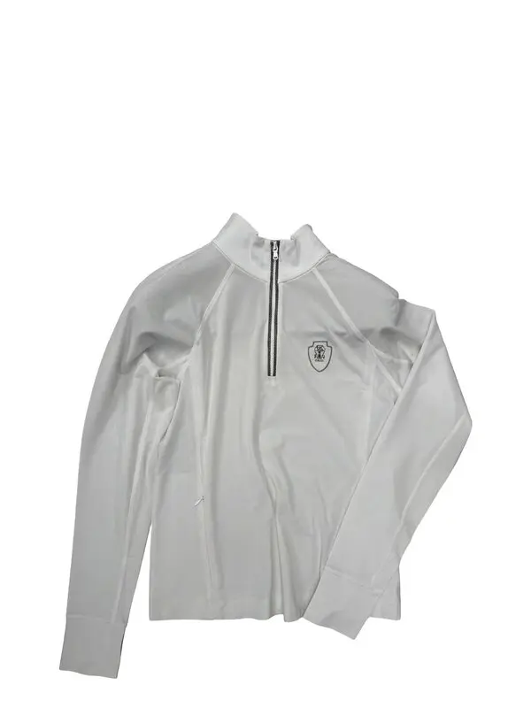 Brunello Cucinelli Half Zip High Neck Sweatshirt - White