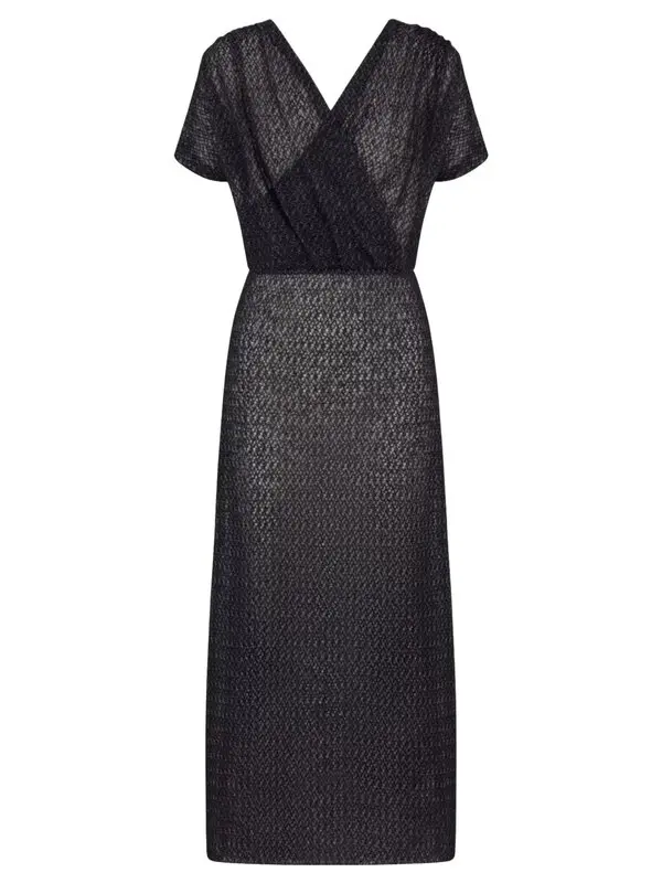 Dior Mid-length Wrap Dress With Trumpet Cut - Black