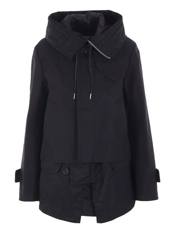 Sacai Double-layer Hooded Jacket - Black