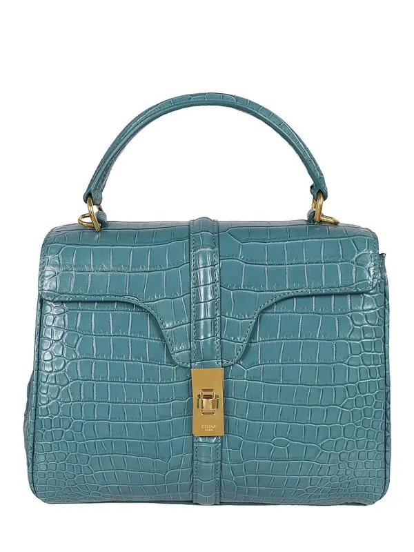 Celine Small 16 Top Handle Shoulder Bag - Blue
