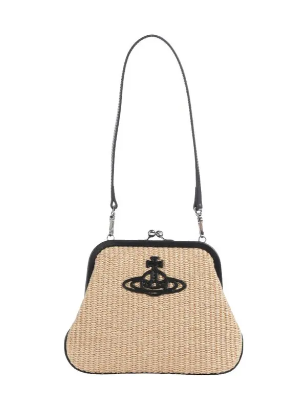 VIVIENNE WESTWOOD Woven Frame Shoulder Bag - Nude