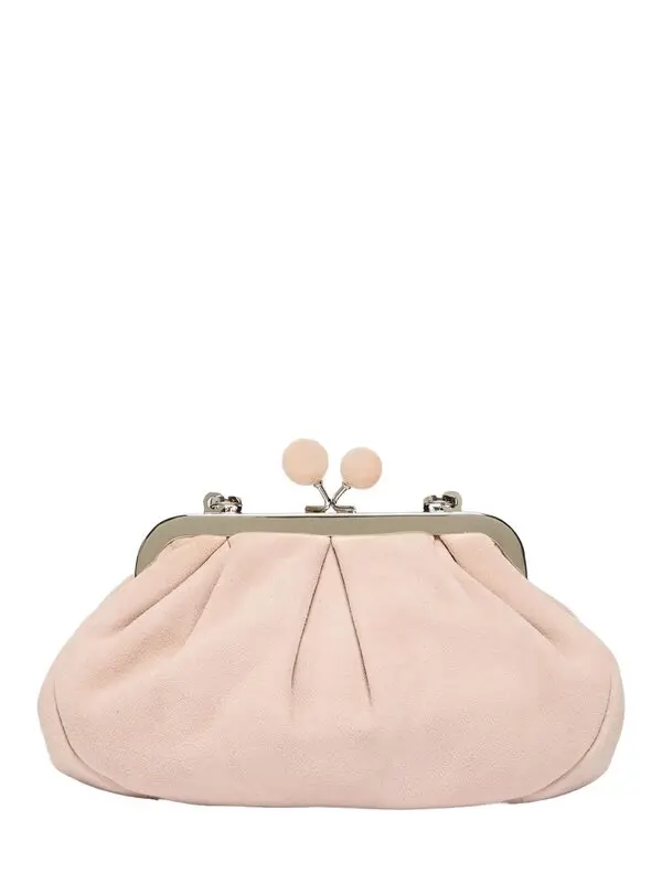 Max Mara Suede Clutch Bag With Chain Strap - Pink