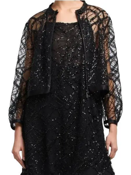 Emporio Armani Embellished Sheer Jacket - Black