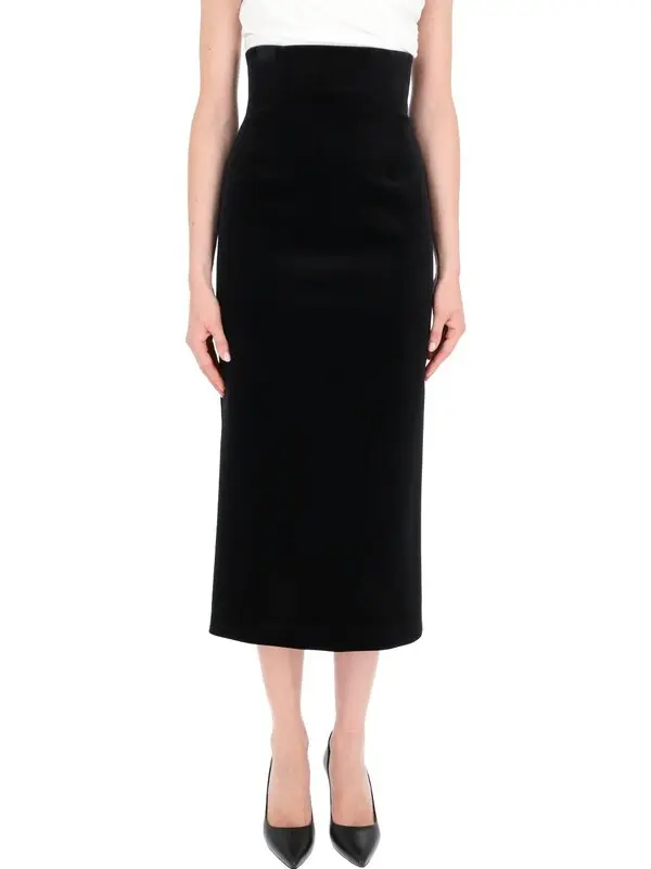 Philosophy Di Lorenzo Serafini High Waist Pencil Skirt With Back Zipper And Slit - Black