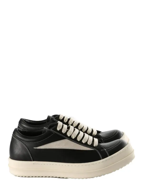 Rick Owens Round Toe Lace-up Sneakers - Black