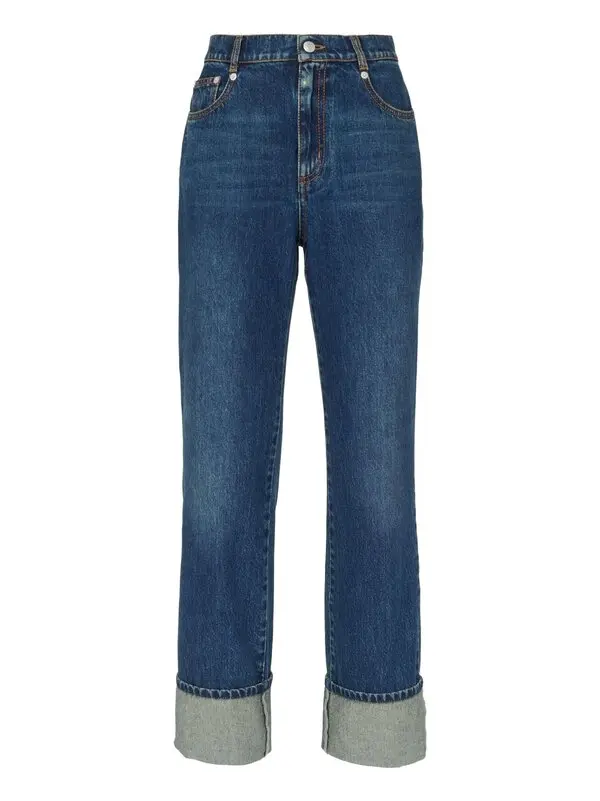 Alexander McQueen Logo Patch Jeans - Indigo