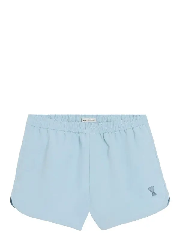 Ami Logo Patch Swim Shorts - Sky Blue