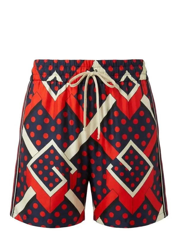 Gucci Graphic Print Drawstring Shorts - Black