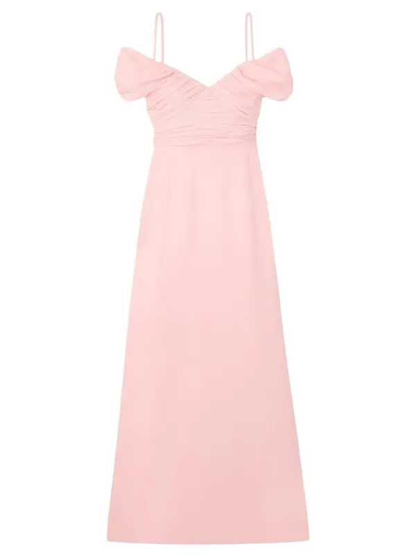 Giambattista Valli Cold-shoulder Gathered Crepe Gown - Pink