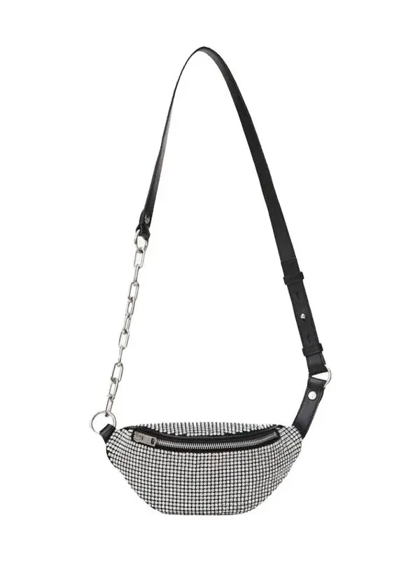 Alexander Wang Mini Attica Rhinestone Belt Bag - White