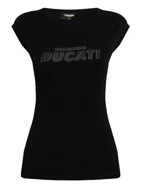 Dsquared2 Ducati Logo Printed Crewneck T-shirt - Black