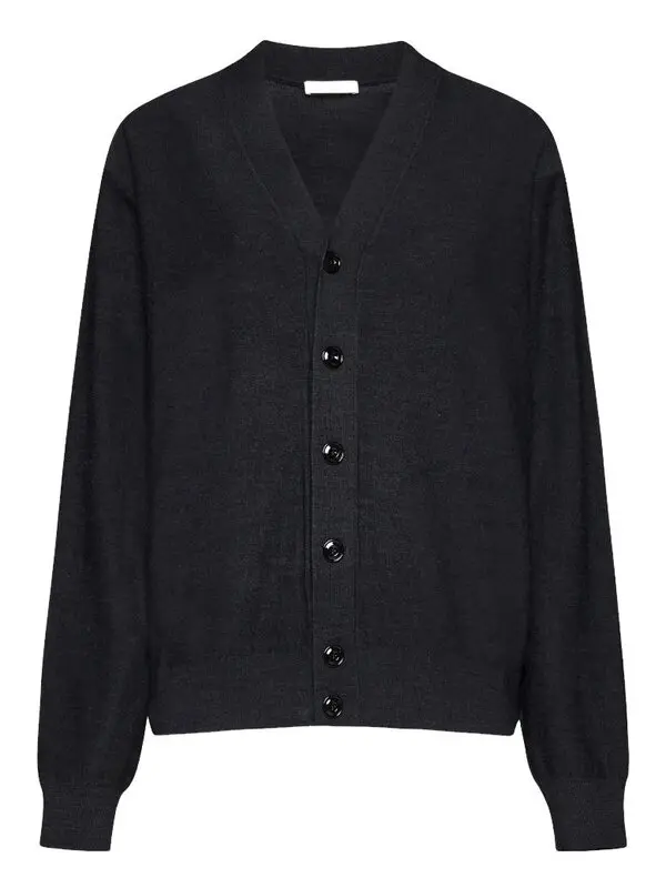 LEMAIRE V-neck Knitted Cardigan - Gray