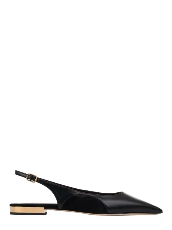 Chloé Saada Slingback Flat With Engraved Buckle - Black