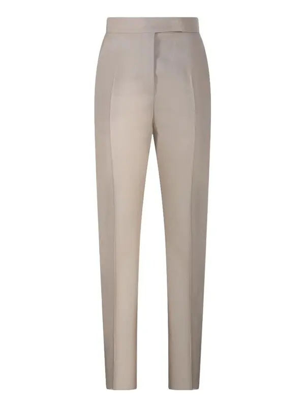 Max Mara Straight-leg Wool, Mohair, And Silk Trousers - Nude