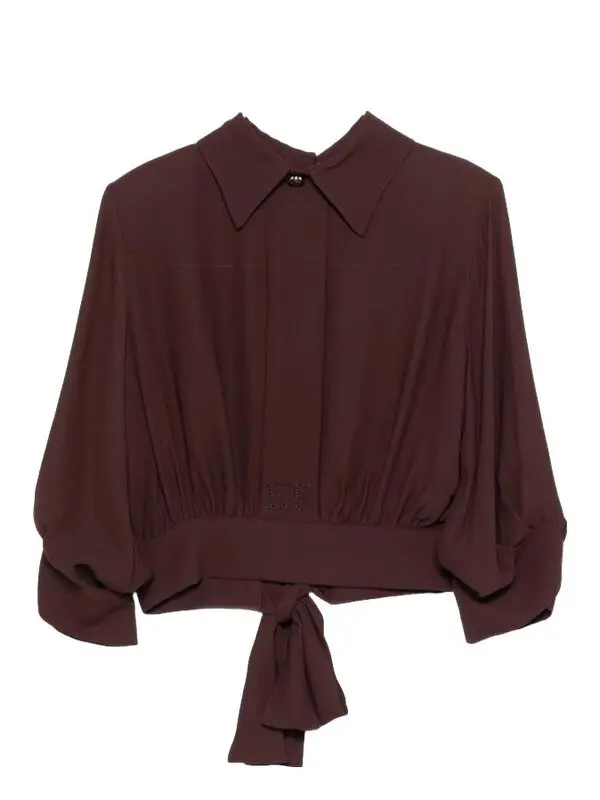 Elisabetta Franchi Collar Tie-waist Blouse - Red