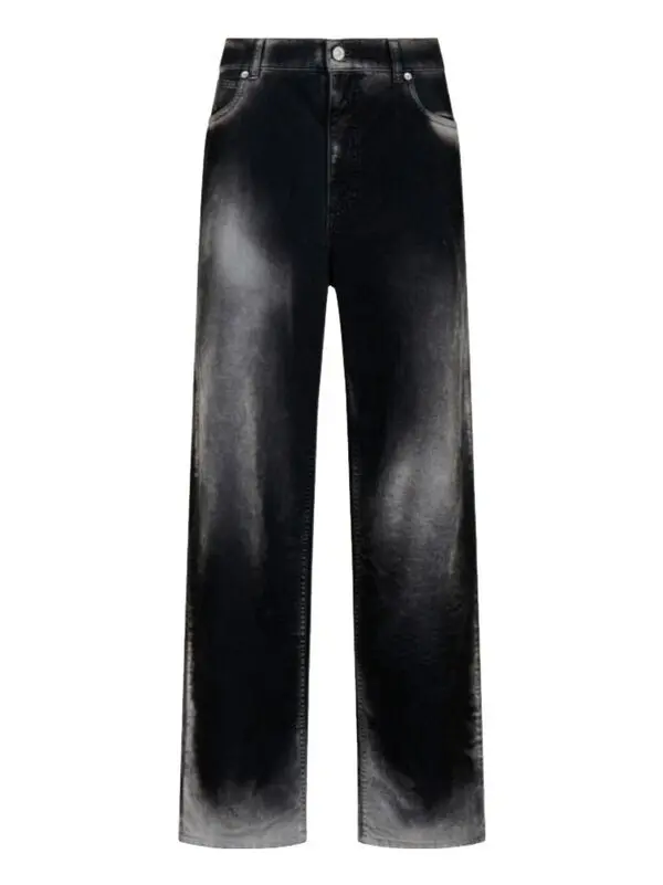 Marni Flocked Denim Jeans With Degrade Effect - Black