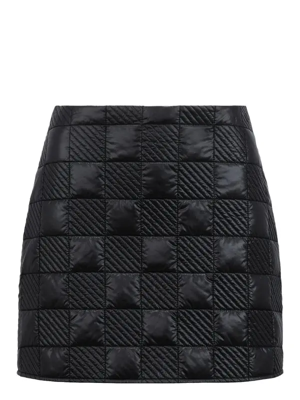 Moncler Quilted Checkered Mini Skirt - Black
