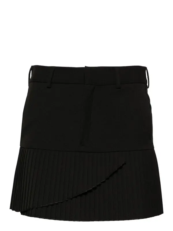MAISON MARGIELA Low-rise Pleated Miniskirt - Black