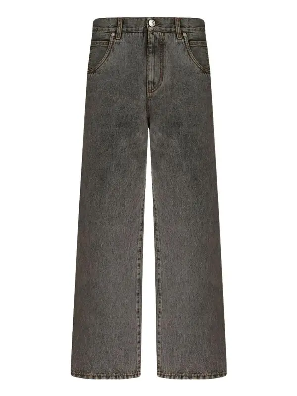 Etro Logo Embroidered Straight-leg Jeans - Black