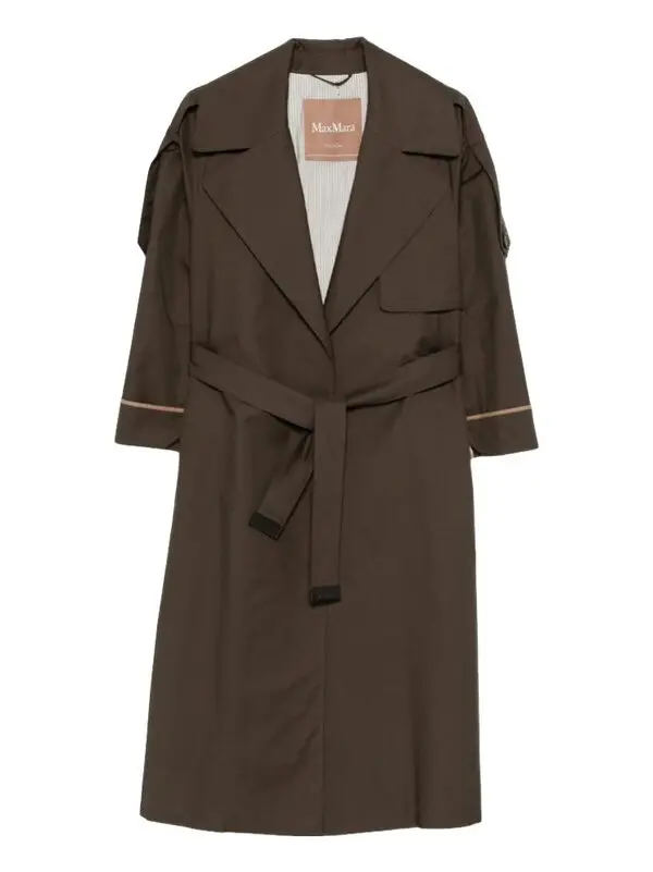 Max Mara Collared Trench Coat - Green
