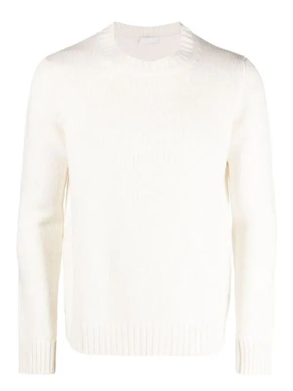 Prada Logo Inlaid Crewneck Jumper - White