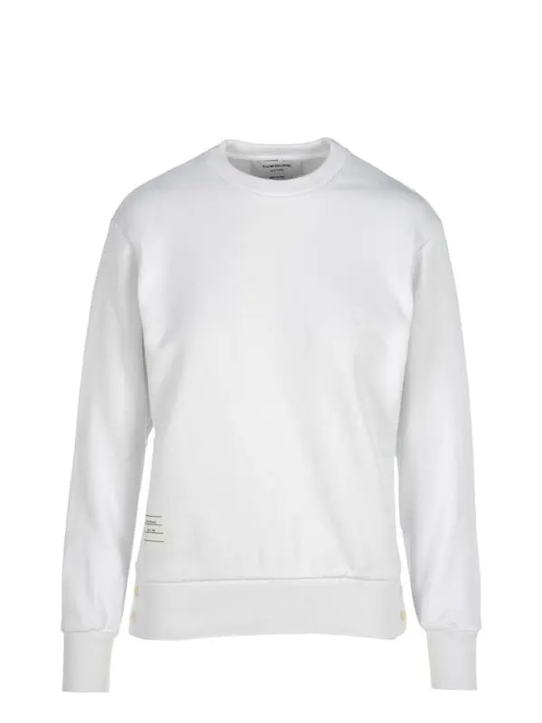 Thom Browne Striped Trim Crewneck Sweatshirt - White