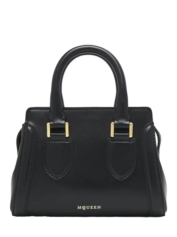 Alexander McQueen Birdee Mini Tote Bag - Black/gold