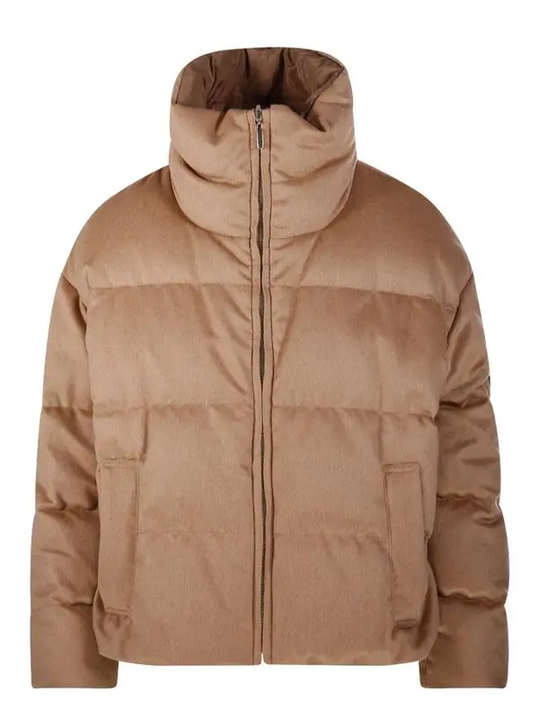 Max Mara Zip-up High Neck Reversible Jacket - Brown