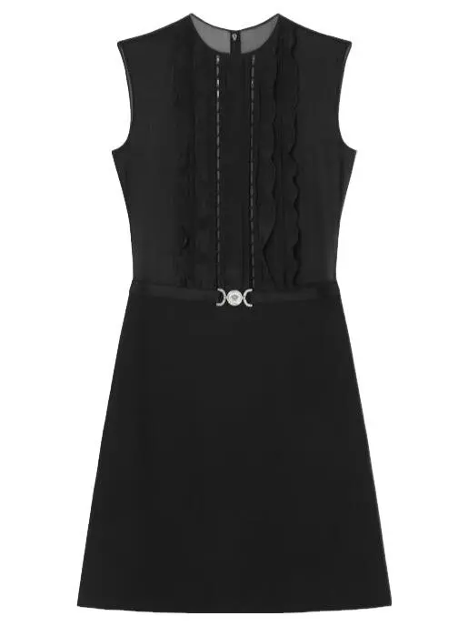 Versace Sleeveless A-line Georgette Mini Dress - Black