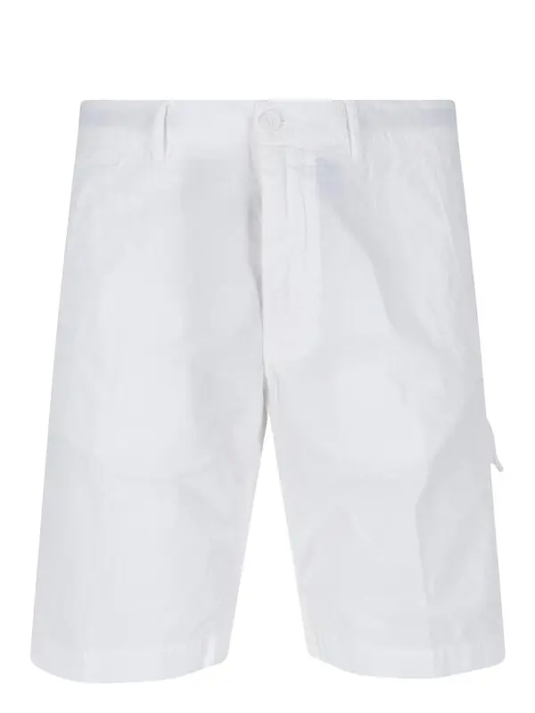 Aspesi Belt-looped Slim-cut Shorts - White