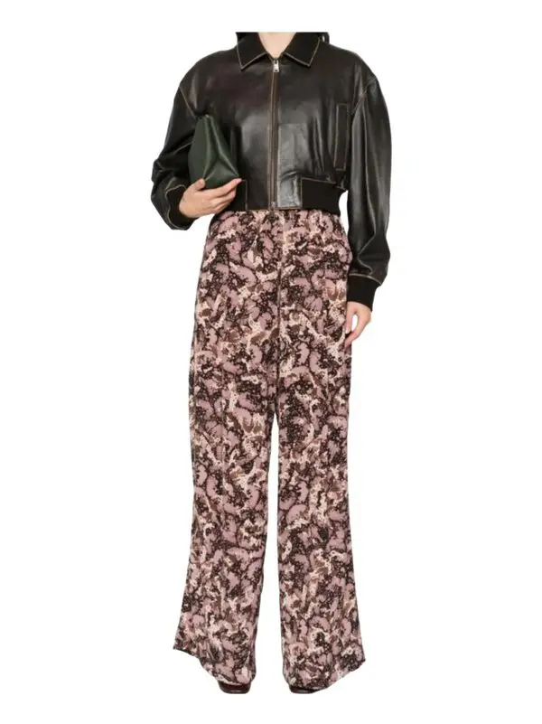 Dries Van Noten High-rise Graphic Wide-leg Trousers - Multicolor
