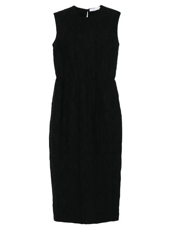 Harris Wharf London Crinkled Midi Dress - Black