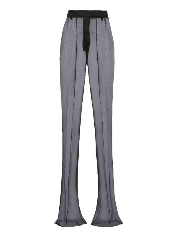 Prada Organza Flared Trousers - Black