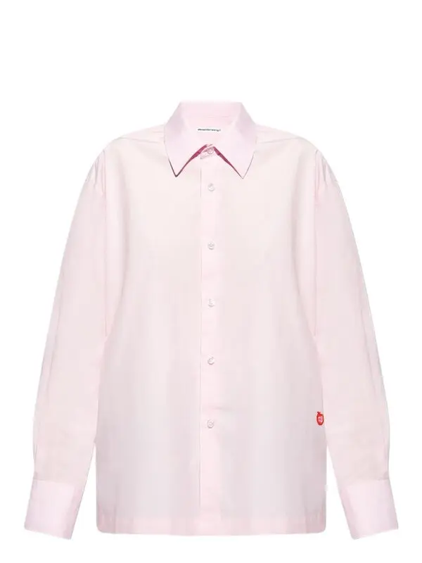 Alexander Wang Logo Embroidered Buttoned Shirt - Pink