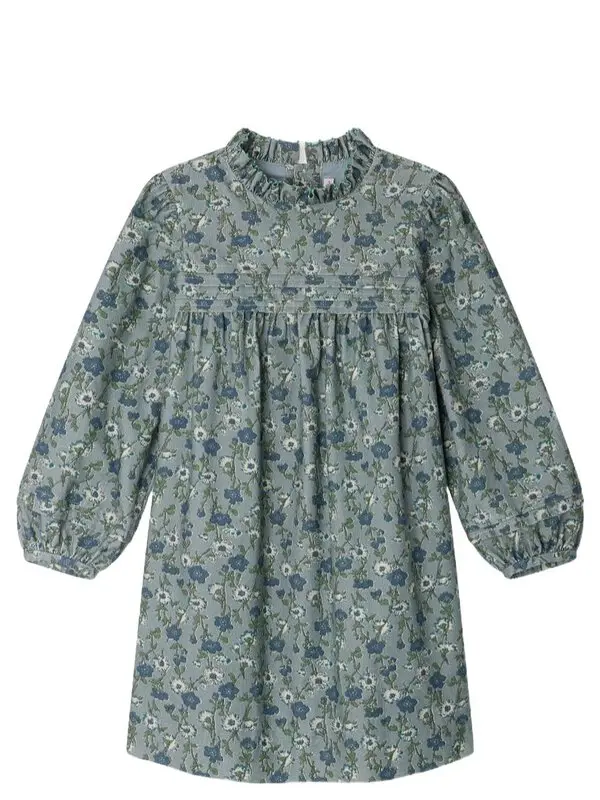 Bonpoint Topaz Floral Printed Ruffled Dress - Gray
