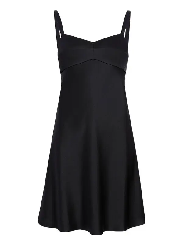 Khaite Eli Silk Mini Dress With Adjustable Straps And Back Zipper - Black