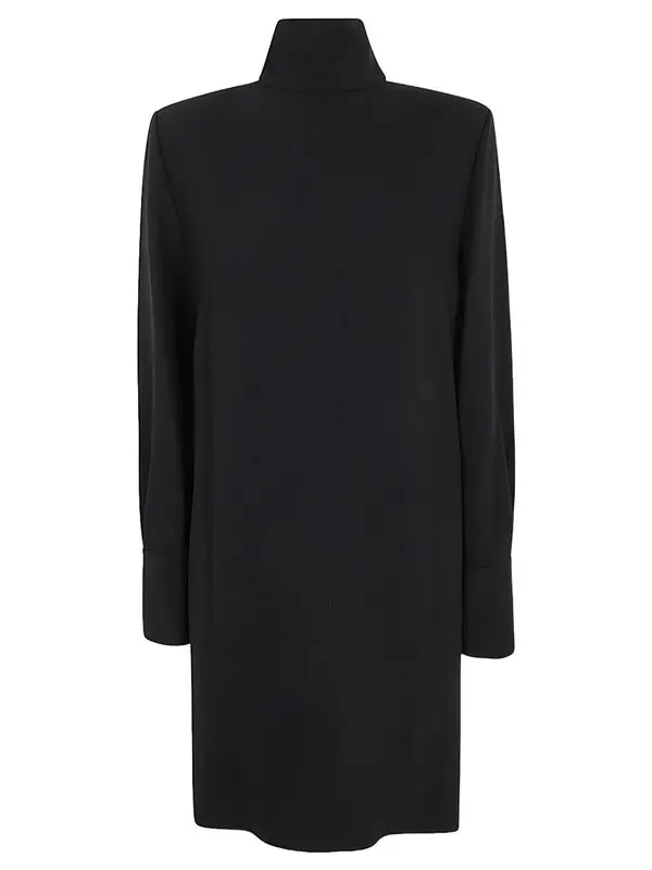 GOLDEN GOOSE Long Sleeve High Neck Dress - Navy Blue