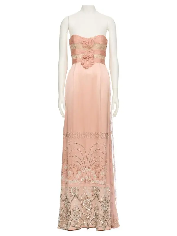 Valentino Garavani Off-the-shoulder Embellished Gown - Nude