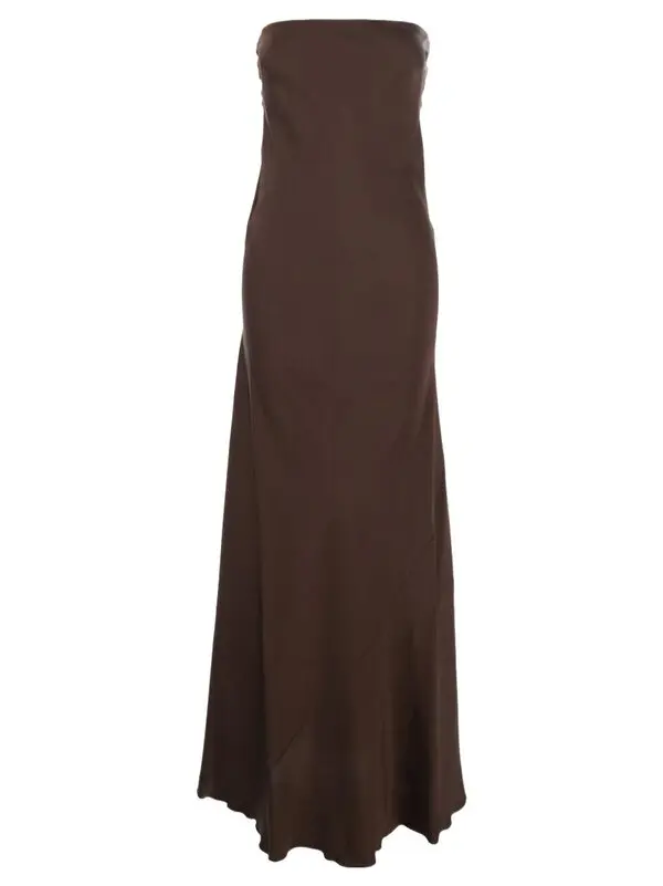 FORTE_FORTE Strapless Column Maxi Dress - Brown