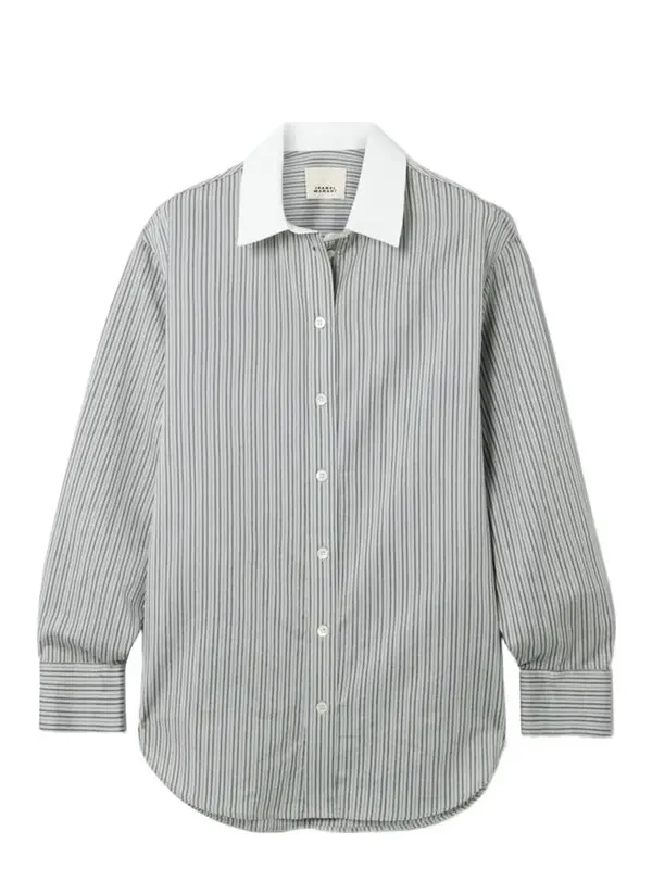 Isabel Marant Étoile Striped Long Sleeve Shirt - Gray