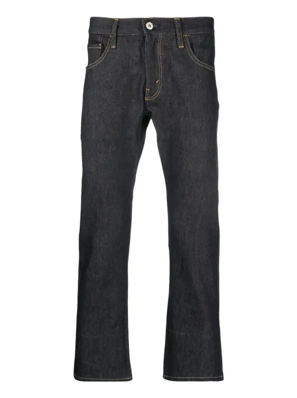 Junya Watanabe Graphic Print Denim Trousers - Black