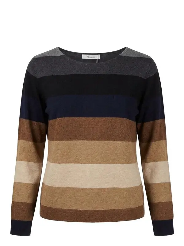 Max Mara Striped Long-sleeved Sweater - Black