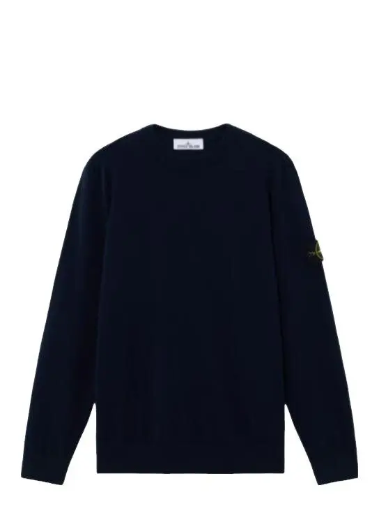 Stone Island Compass Badge Crew Neck Jumper - Blue