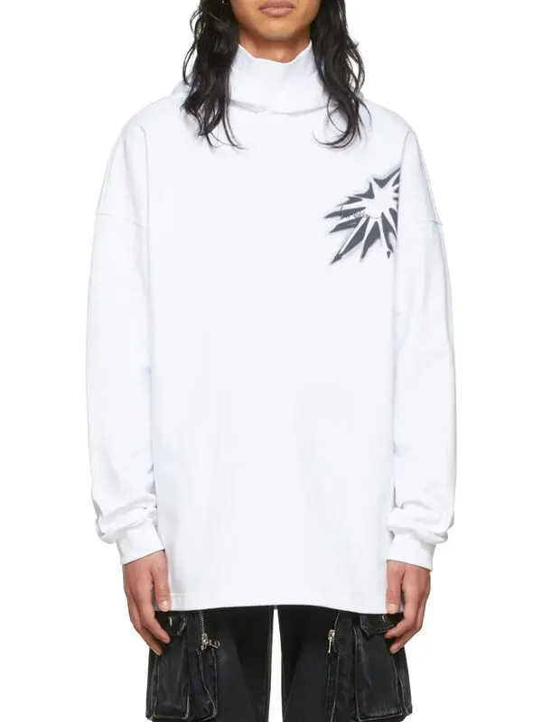 We11Done Logo Hooded Sweater - White