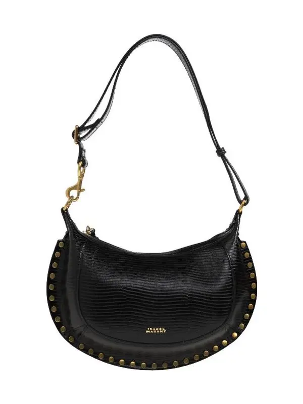 Isabel Marant Étoile Oskan Lizard-effect Studded Shoulder Bag - Black
