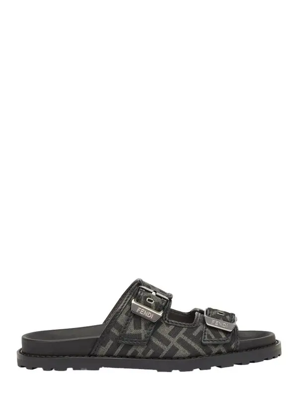 Fendi Ff Motif Buckled Sandals - Black