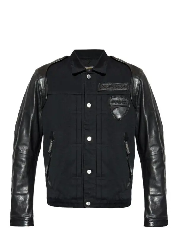 Dsquared2 X Ducati Leather Jacket - Black