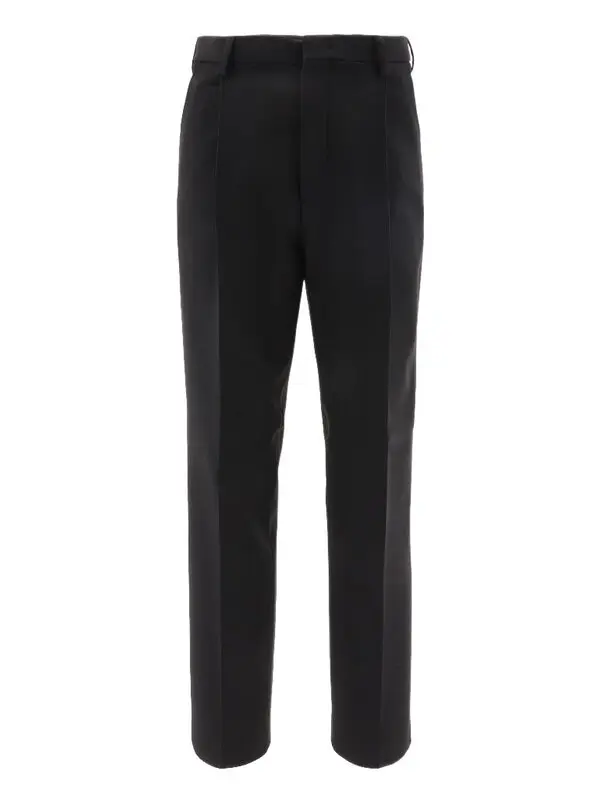 Valentino Garavani High-rise Straight Leg Pants With Logo Detail - Black