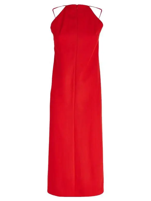 Proenza Schouler Square Neck Trumpet Hem Maxi Dress - Red